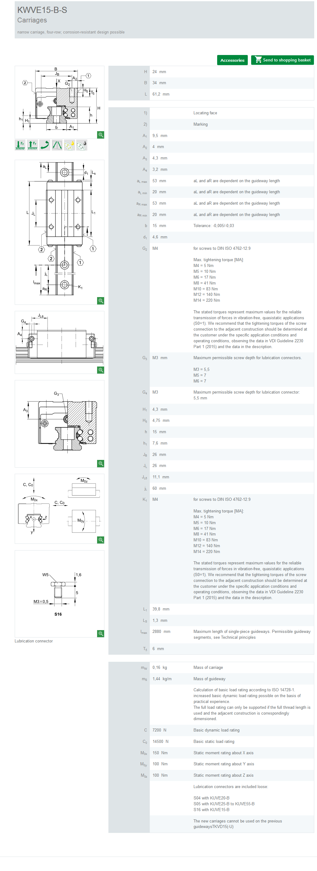 Original INA Linear guide rail KWVE15BHG2V1 - NJSKT